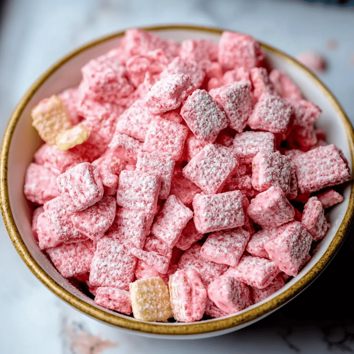 Fluffy Strawberry Shortcake Puppy Chow Recipe in 17 Minutes