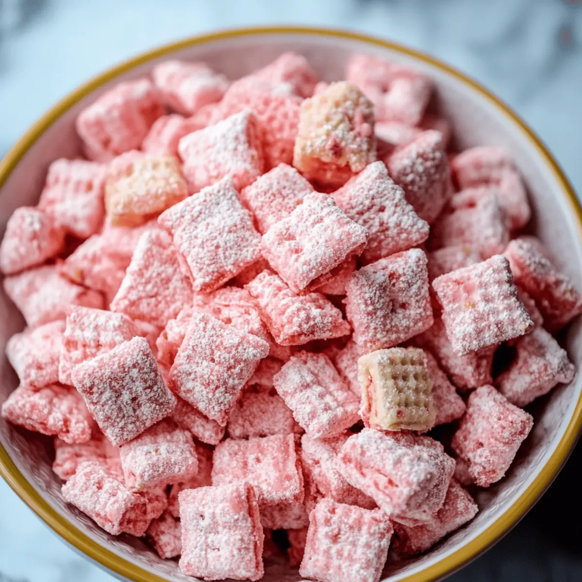 Fluffy Strawberry Shortcake Puppy Chow Recipe in 17 Minutes