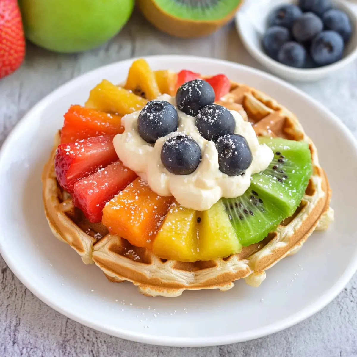 Delicious Rainbow Fruit Waffles Recipe
