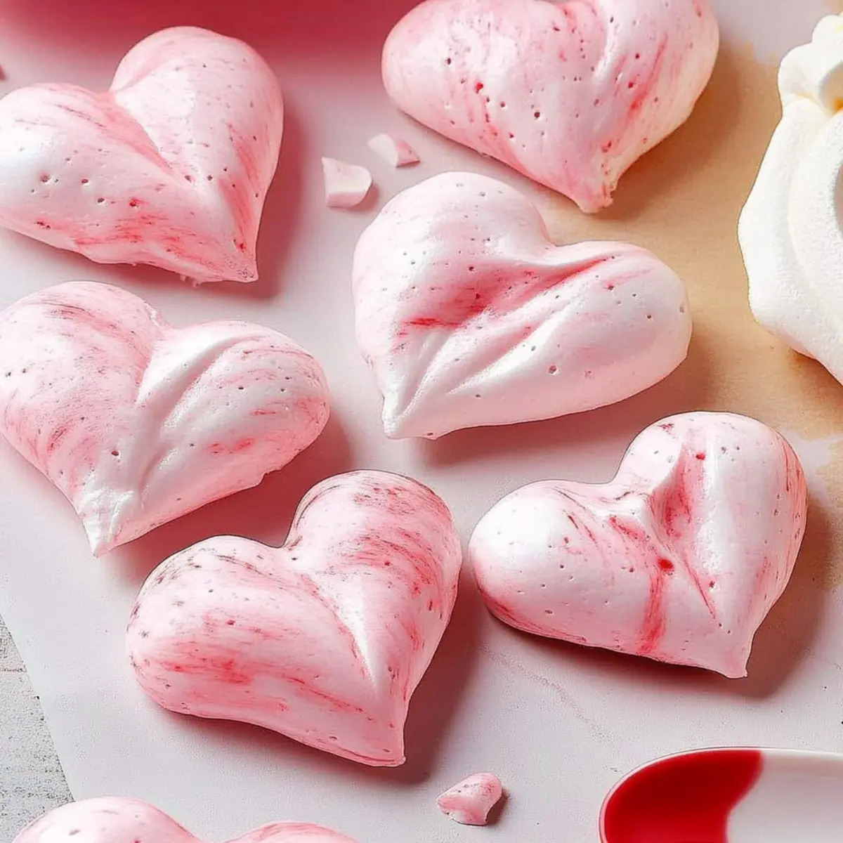 Delicious Marbled Meringue Hearts Recipe for Sweet Occasions